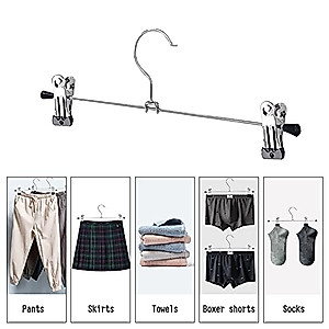 BBFISH Pants Hangers 20-Pack Skirt Hanger with Clips No-Slip Metal Trouser Hangers Space Saving for Closet Wardrobe