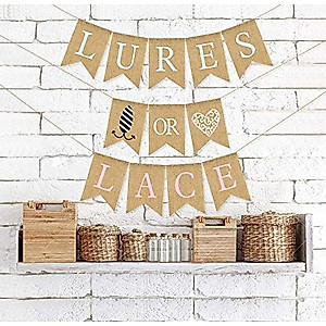 Baby Shower Banner Lures OR LACE Banner Burlap Banner for Baby Shower Party Garland Photo Booth Props Decoration Favor