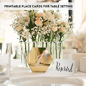 Andaz Press Table Tent Place Cards On Perforated Paper, Formal Black And White, Reserved, 20-Pack, Placecards Table Settings Reserved Table Signs Reserved Seating Signs Reserved Signs For Tables