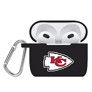 GAME TIME Kansas City Chiefs Silicone Case Cover Compatible with Apple AirPods Generation 3 Battery Case (Black)