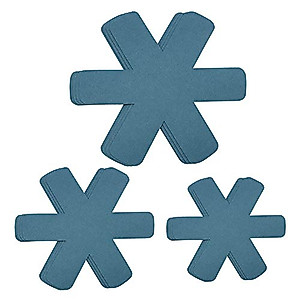 Pan Pot Protectors, Larger & Thicker Pan Protector Pads, Orange/Gray/Cyan Pan Protectors Available, 3 Different Sizes, 12 Pcs Pot Seperator Pads for Protecting and Stacking Your Cookware(Cyan)