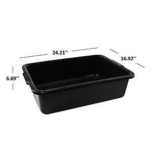 DynkoNA 4 Packs Plastic Utility Bus Box, 32 Liter Bus Tub Commercial Wash Basin Tote