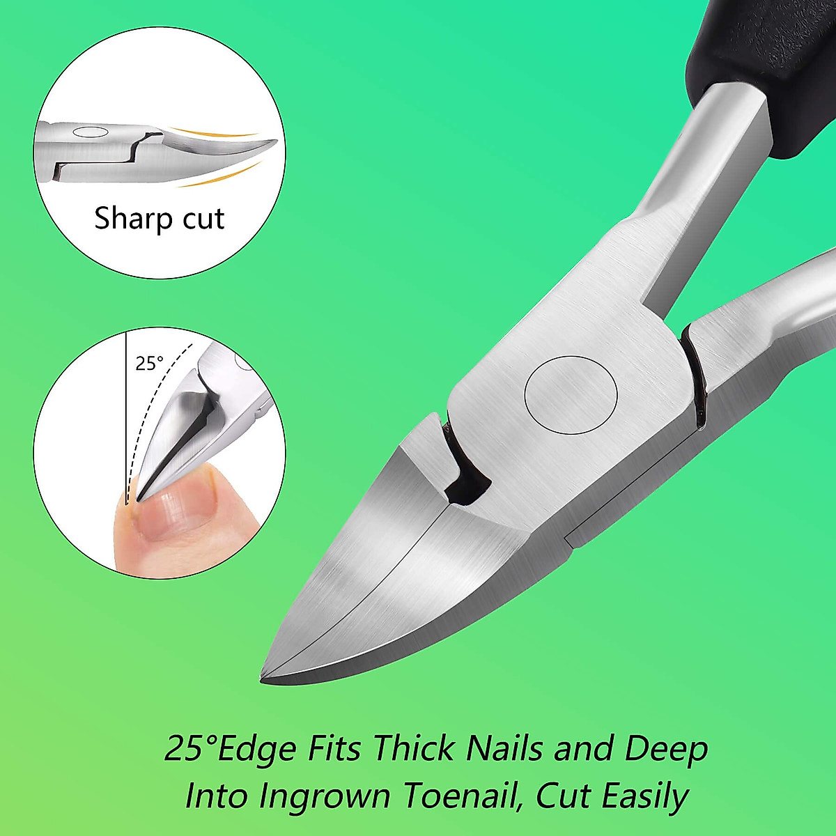 Feiccier Heavy Duty Ingrown Toenail Clippers, Professional Toenails Trimmer, Podiatrist Toe Nail Clippers for Thick Nail & Ingrown Toenails, Sharp Curved Blade, Pedicure Tools.