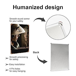 Changeling Metal Tin Sign Garage Sign Wall Decoration Old Car Shop Movie Poster Oil Station Sign 8 × 12 inches