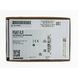 Shure PGA57 Dynamic Microphone - Professional Quality Instrument Mic with Cardioid Pick-up Pattern, 3-in XLR Connector, 15' XLR-to-XLR Cable, Stand Adapter and Zipper Pouch, (PGA57-XLR)