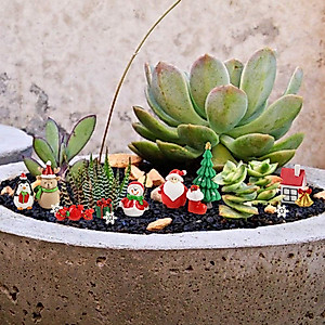 LovesTown 38 PCS Fairy Garden Christmas Accessories, Christmas Miniature Ornaments, DIY Snow Globe Figurines, Christmas Decorations for Christmas Party