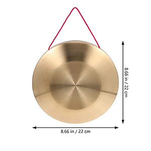Vaguelly 1 Set of Brass Instruments - 22CM Copper Opera Gong Hand Gong with Wooden Mallet and Red Hanging Ribbon