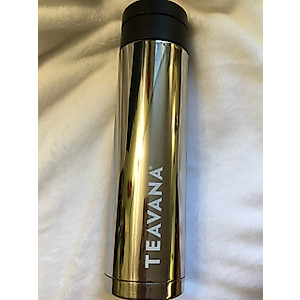 Teavana Shiny Silver Insulated Tumbler 16 oz