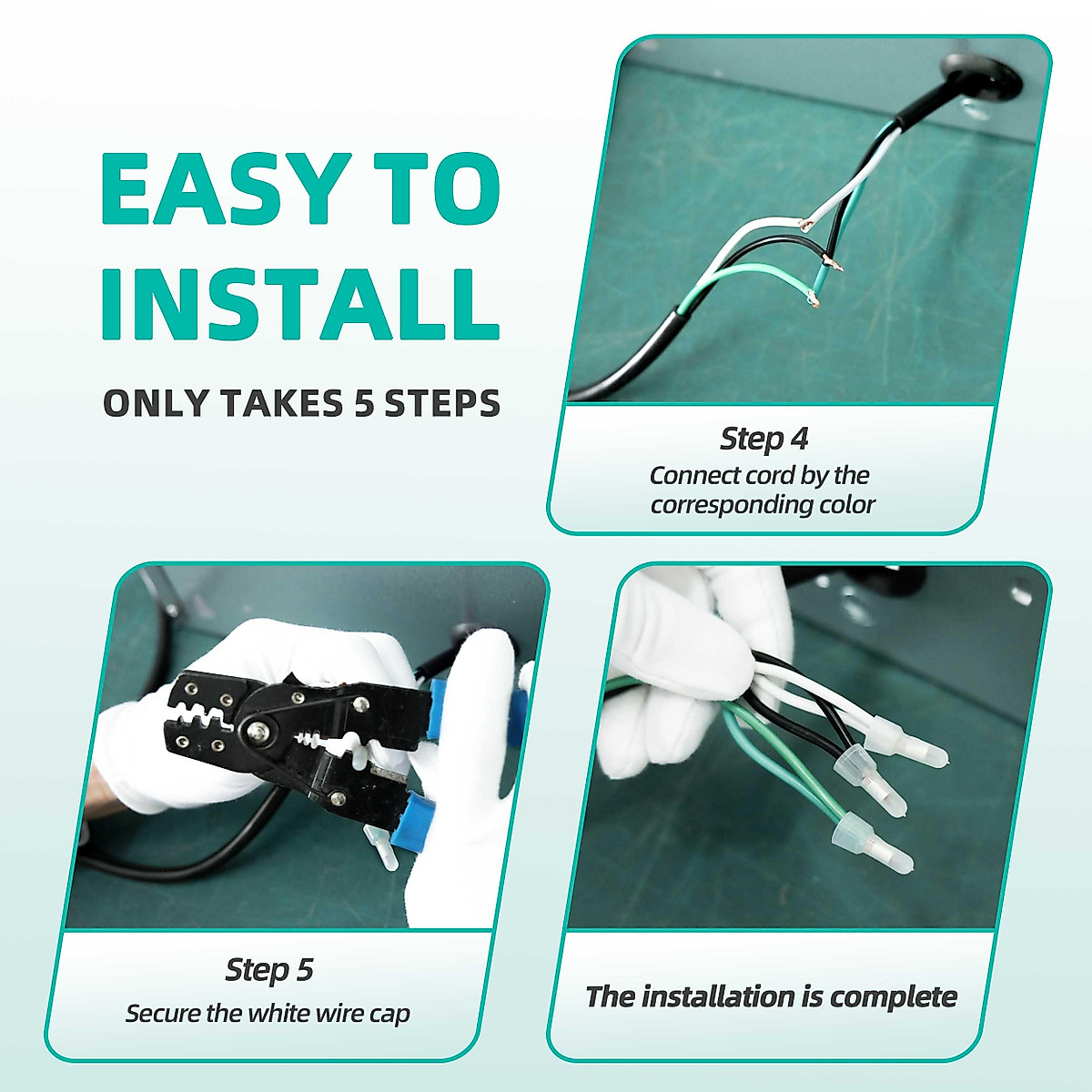 FIREGAS Power Cord FGS-TF39-DYX, Range Hood Power Cable for FGS-UBF39A575AC, FGS-UWF39A575AC, FGS-USF39A575AC Range Hood Power Wire