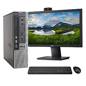 Dell OptiPlex 7010 USFF Computer Desktop PC, Intel i5 3.2GHz, 8GB Ram, 120GB SSD Drive, WiFi & Bluetooth, Wireless Keyboard and Mouse, 19 Inch FHD Monitor, Webcam, Windows 10 (Renewed)