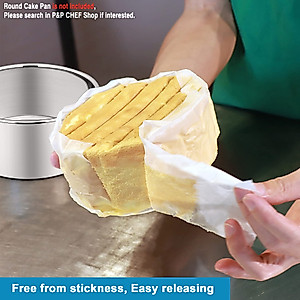 Cake Pan Liner Roll Pack of 2, P&P CHEF 1.85in x 111.5ft Baking Parchment Paper, Nonstick White Side Liner for Round Square Oval Rectangular Bakeware, Food Safety & Heavy Duty, Oil & Water Proof