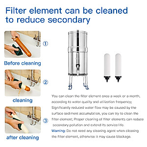 FACHIOO 2PCS 7" Super Sterasyl Ceramic Filter, Replacement Filters Candle Activated Carbon for ProOne® Countertop Gravity Water Filter System, Household Water Bucket,Water Cooler Filtration Systems