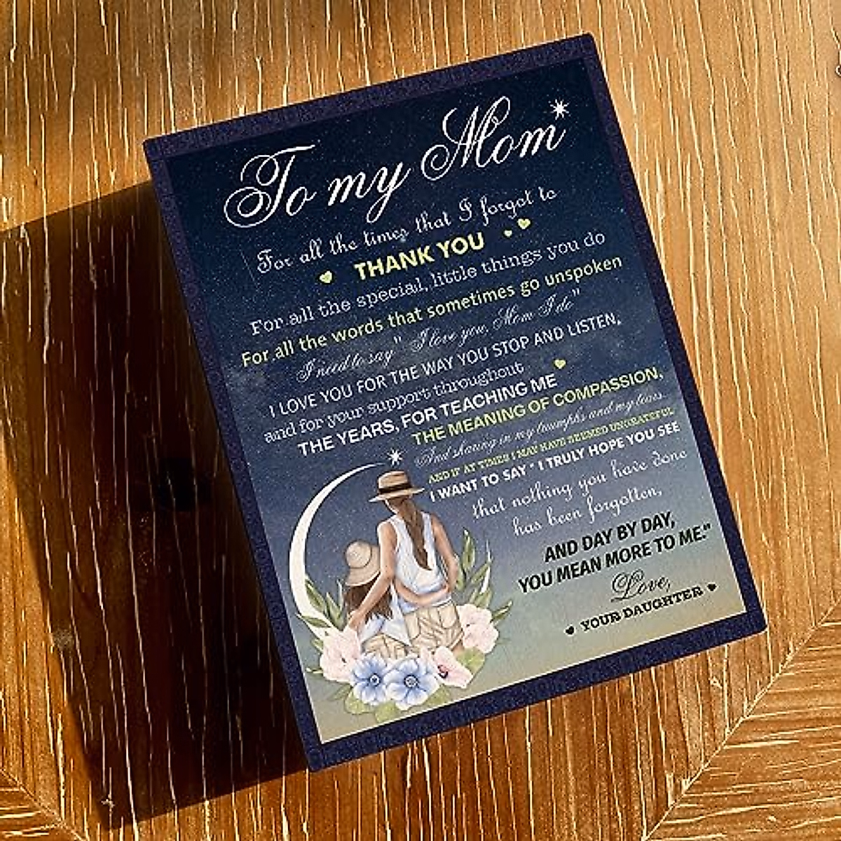 Inspirational Gifts for Women, Mom Gifts, Mother Birthday Gifts, Christmas Mothers Day Thank You Gifts for Mom from Daughter - You Mean More to Me Wooden Box 6 x 8 Inches