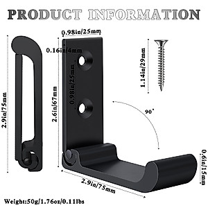 QXSKSLH Black Folding Wall Hook 4PCS Folding Coat Hooks for Hanging Heavy Duty Coat & Bag & Backpack & Hat & Headphone Foldable Coat Hooks Wall Mounted Saves Space (4, Black)