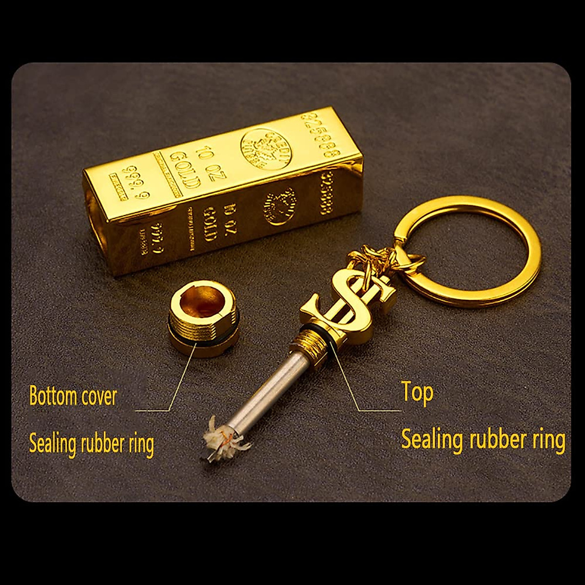 Permanent Flint Keychain,10000 Times Reusable Keychain Match, Keychain Lighter Waterproof Match,oil lighter, Cool Lighters, EDC Emergency Matchstick Survival（NOT OIL INCLUDED）