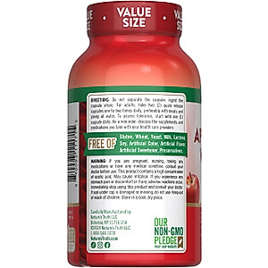 Nature's Truth Apple Cider Vinegar Capsules | 1200mg | 200 Pills | Extra Strength | Value Size | Non-GMO, Gluten Free Supplement