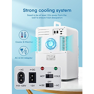 NORTHCLAN Mini Fridge for Bedroom, 15 Litre/21 Cans Portable Mini Refrigerator with AC/DC Power for Office, Dorm and Car, White