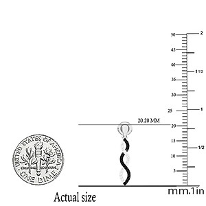 Dazzlingrock Collection 0.20 Carat (ctw) Round Black & White Diamond Swirl Dangle Earrings for Women in 10K White Gold in Push Back