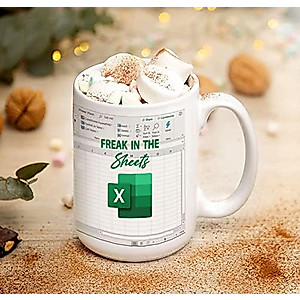 FITWICK Freak In The Sheets For Accountant Gifts coffee Mug, This Calls For A Spreadsheet Gift Coffee Mug, Accountant Gifts Mug Ceramic 11Oz
