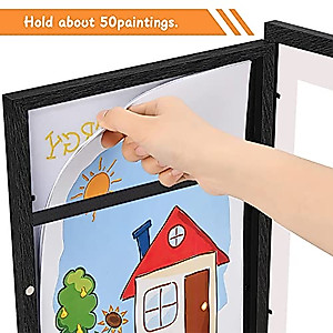 Eiqer Kids Art Frames, Front Opening Kids Art Display Frames 8.5x11, kids Art Frames Front Opening, A4 Art-Work, Storage Frames, Crafts, Drawing for Kids Drawing Crafting (Black, Set of 2)