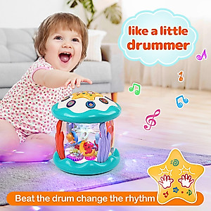 Baby Toys 6 to 12 Months Animal Rotating Light Up Toys for 1 Year Old Boy Musical Toys for Toddlers 1-3 Tummy Time Toys for 3 6 8 9 10 12 18 Months Infant Birthday Xmas Gift for 1 Year Old Boys Girls