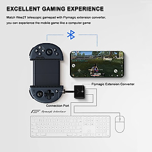 FLYDIGI Wee2T Telescopic Gamepad with Carry Case, Portable Gamepad with Flymapping Technology, Compatible for Android Gaming Devices within 3.5-6.3 Inch (75-165mm). Faster Connection.