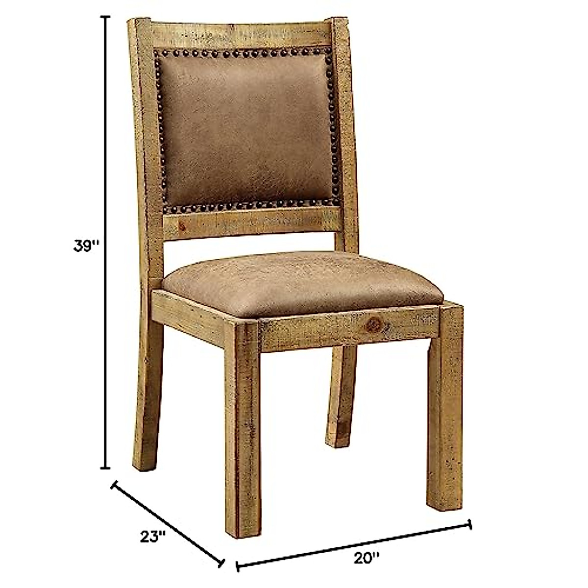 Furniture of America Burton Dining Chair, Rustic Pine