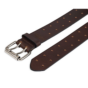 Dickies Men's Leather Double Prong Belt, Brown, 36
