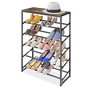 Whitmor Modern Industrial 5-Tier Shoe Rack, Black