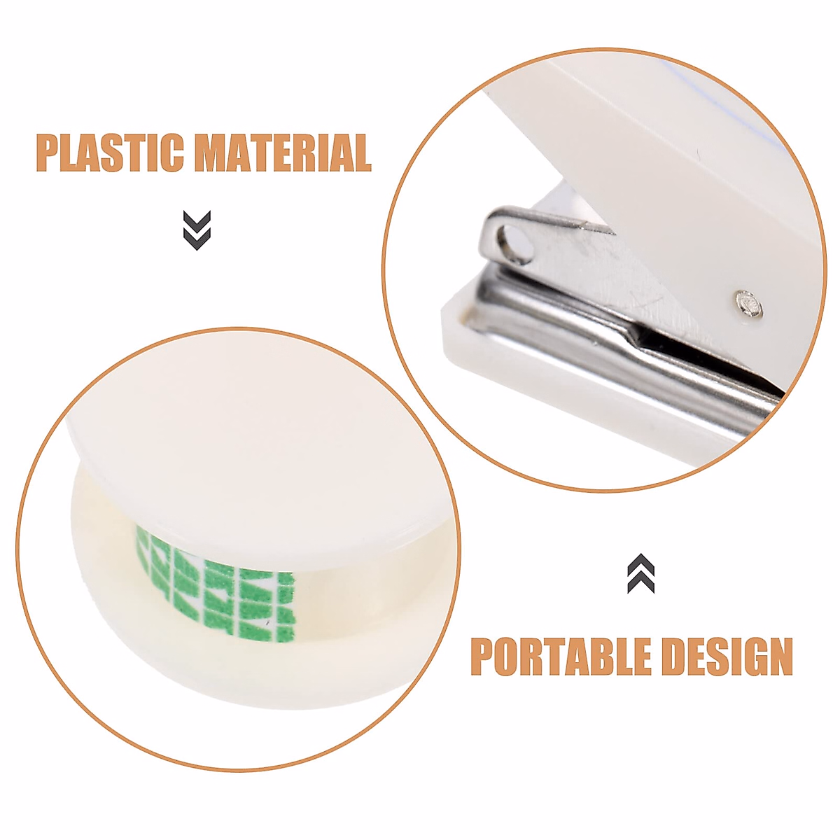 Staplers for Desk Mini Stapler 1 Set Desk Accessory Kits 3 in 1 Desktop Stapler Hole Punch Tape Dispenser Office Supplies Set for Office Home Stationery Gift White Mini Binder