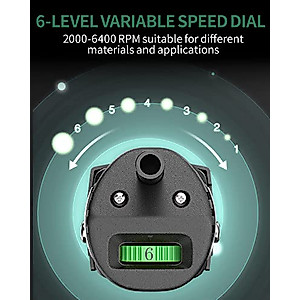 Ginour Buffer Polisher, 6 inch Dual Action Buffer for Car Detailing, Variable Speed Random Orbital Car Buffer with 2 Handles, 5 Buffing Pads & Packing Bag