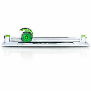 Westcott 12" CarboTitanium 45mm Rotary Metal Base Trimmer, White, Green (16718)
