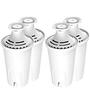 Replacement for Brita® Standard Water Filter，Pitcher Water Filter Compatible with Classic OB03, Mavea 107007, and More, NSF Certified Pitcher Water Filter, 1 Year Filter Supply, 4 Packs