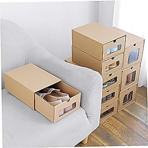 Cabilock Foldable Drawer Type Thickened Paper Easy Install Sturdy Tear-resistant Shoe Storage Case for High Heels