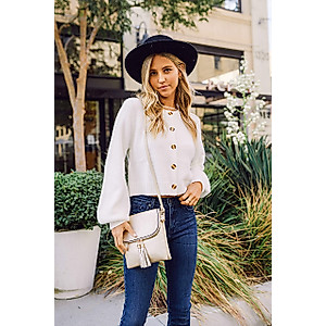 Flap Top Double Compartment Crossbody Bag with Tassel Accent (Stone)