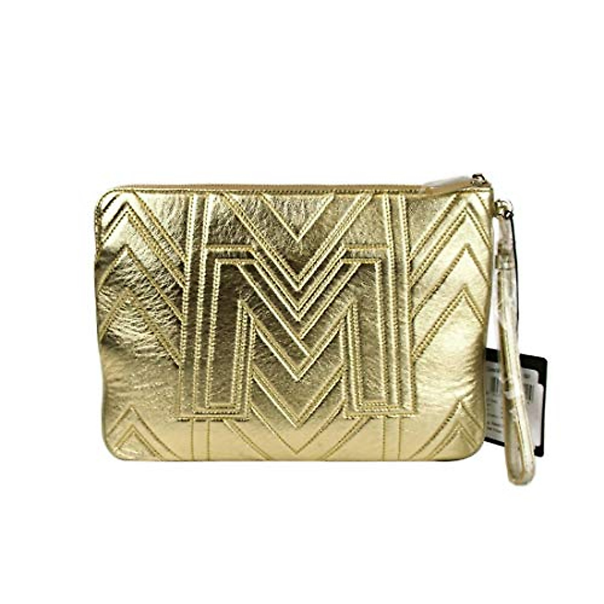 MCM Women's Munichi Gold Metallic Leather Medium Pouch Wristlet MYZ9SKL02DA001
