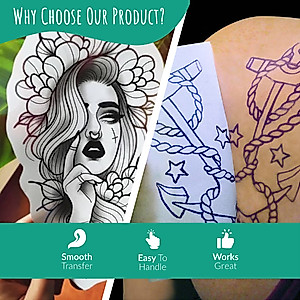 Flappydem Tattoo Transfer Paper 35 sheets for Tattooing to skin, 4 Layers premium Thermal Stencil Diy, A4 Size (PACK OF 35)