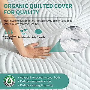 Ivellow Memory Foam Mattress Topper Queen Size Cooling 3 Inch Gel Mattress Pad Cover with 8"-21" Deep Pocket for Back Pain Queen