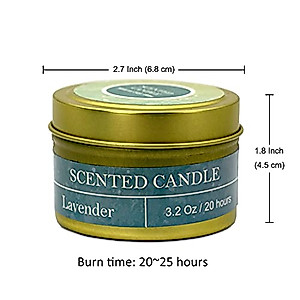 DEYBBY Natural Soy Wax Scented Candles 4 Pack 4oz Gift Set-Lavender, Vanilla, Lemon, Ocean Breeze Aromatherapy | 20 Hours Long Lasting Burning Travel Tin Candles for Stress Relief Relaxation BathYoga