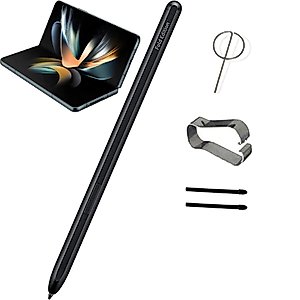 Galaxy Z Fold 4/3/5 S Pen Fold Edition for Samsung Galaxy Z Fold 3/4/5,EJ-PF946BBEGUS,with Replacement Tips/Nibs+Card Pin (Black)