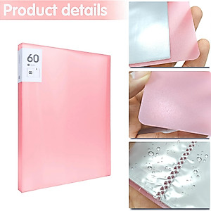 SKRYUIE A3 Diamond Painting Storage Book - 60 Diamond Painting Capacity, 30 Pages Protectors, 17.2x12.8 inches, Portfolio Folder for Diamond Painting Presentation and Organization - Pink