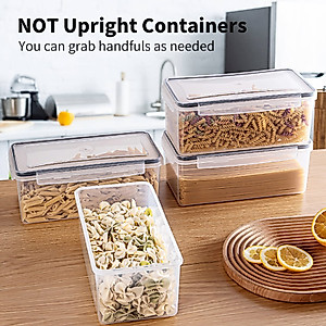 Luvan 4PCS Airtight Food Storage Containers, 3.2L BPA-Free Plastic Spaghetti Container for Pasta Organizer, Air Tight House Kitchen Pantry Organization & Storage Rice, Coffee, Tea, Nuts, Spaghetti