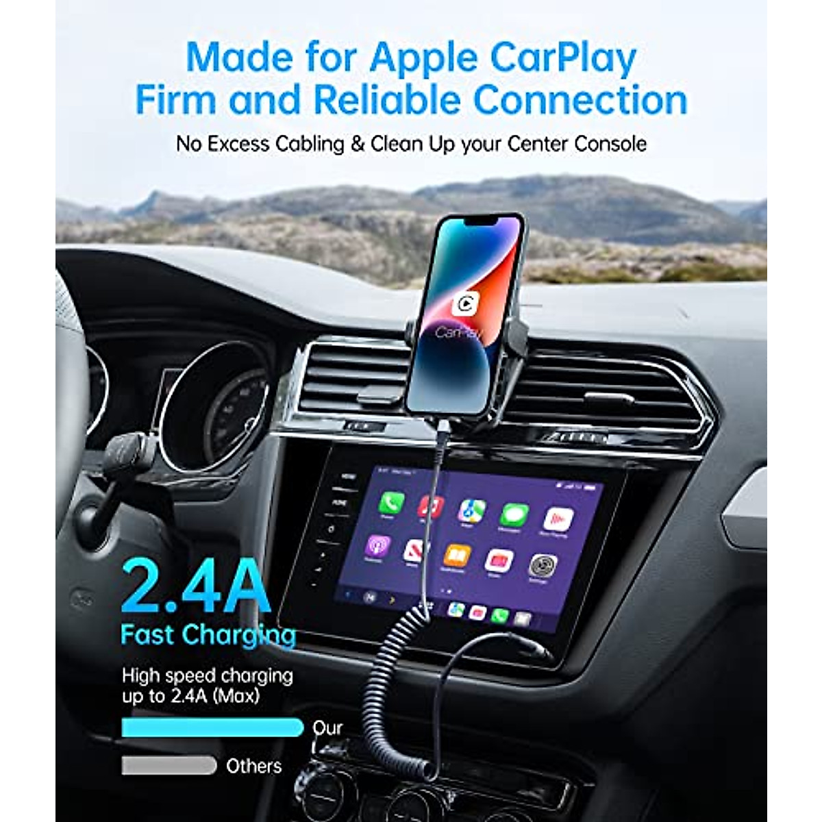 Coiled Lightning Cable 3ft, 2 Pack iPhone Charger Cable for Car, [Apple MFi Certified] Short Retractable Charging Cord Compatible with iPhone 14/13/12/11 Pro Max/XS MAX/XR/XS/8/iPad/iPod/CarPlay