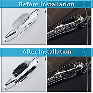 Aphrordity 16 Pcs Car Door Handle Scratch Protector Carbon Fiber, Car Door Handle Paint Scratch Protector Sticker, Non-Marking Auto Door Handle Protective Film (Black)
