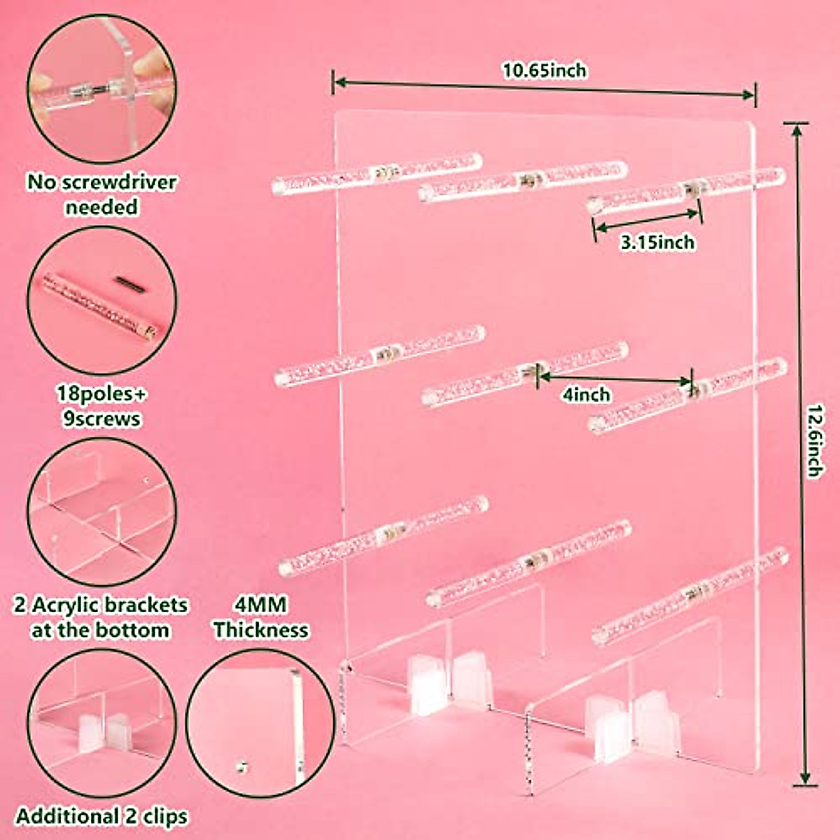 Clear Bubble Acrylic Donut Wall - Double Sided Donut Wall Display,Pretzel Holder Stand for Dessert Table, Reusable Bagel Board Tower for Party,Wedding,Birthday,Tabletop Pegboard with 18Pegs Rack 36Doughnuts by VREASK