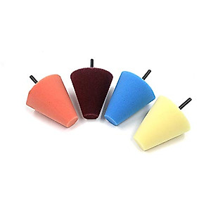 Bitray 4 PCS Conical Sponge Buffing & Polishing Cone for Automotive Car Wheel Hub Care, Metal Polish Buffing Foam Pad Sponge Polishing Wheel Tool