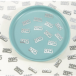 KALOR New Year 2025 Confetti, 60g Silver 2025 Confetti for Happy New Year Decorations 2025 New Years Eve Table Decorations