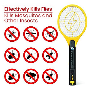 Electric Fly Swatter Racket - Indoor & Outdoor Bug Zapper, Mosquito Zapper for Home, Pest Control, Fly Zapper, Mosquito and Bug Zapper Indoor