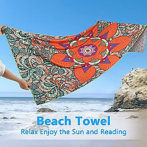 FEERNICH Microfiber Beach Towels 2 Packs, Oversized Quick Super Absorbent Towels for Adults, (72" x 36") Lightweight Thin Towels for Swimming Beach Camping