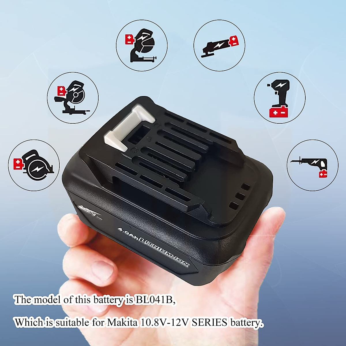 Replacement for Makita Battery 2XBL1041B with Charger DC10WD Compatible with Makita BL1015 BL1016 BL1020B BL1021B BL1040B 10.8V~12V Max 4000mah Li-ion CXT Battery 197394-3 197402-0 197393-5 197396-9